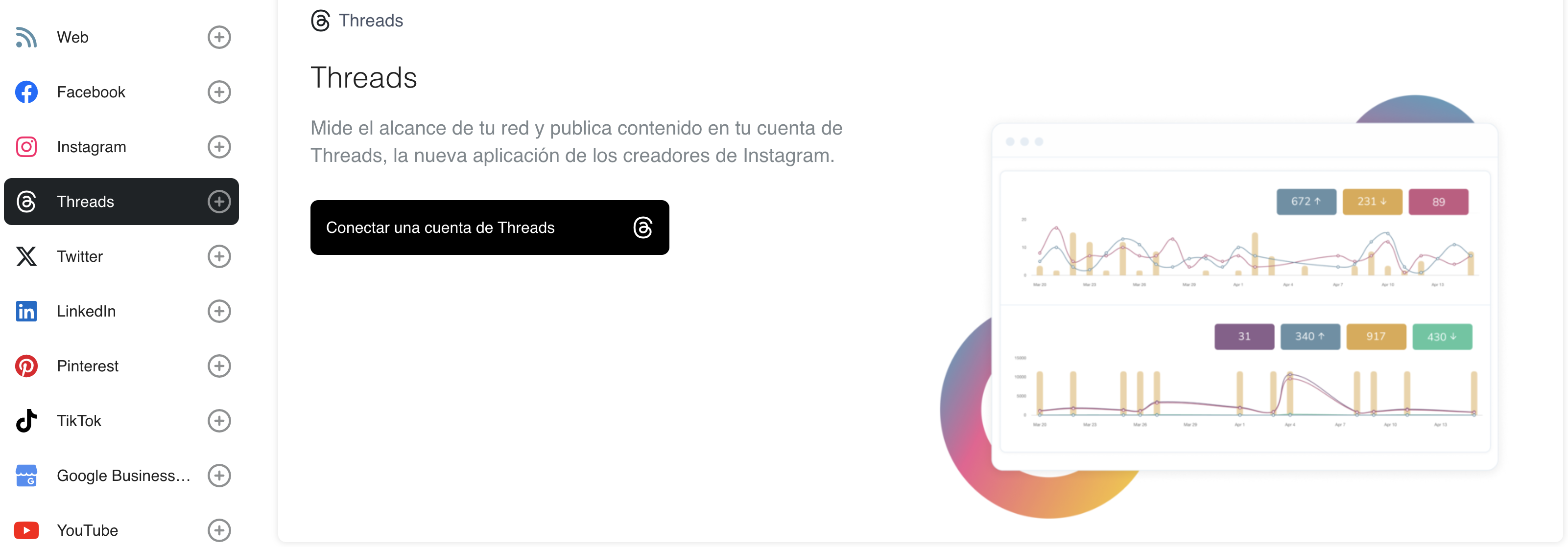 Cómo conectar una cuenta de Threads a Influencity